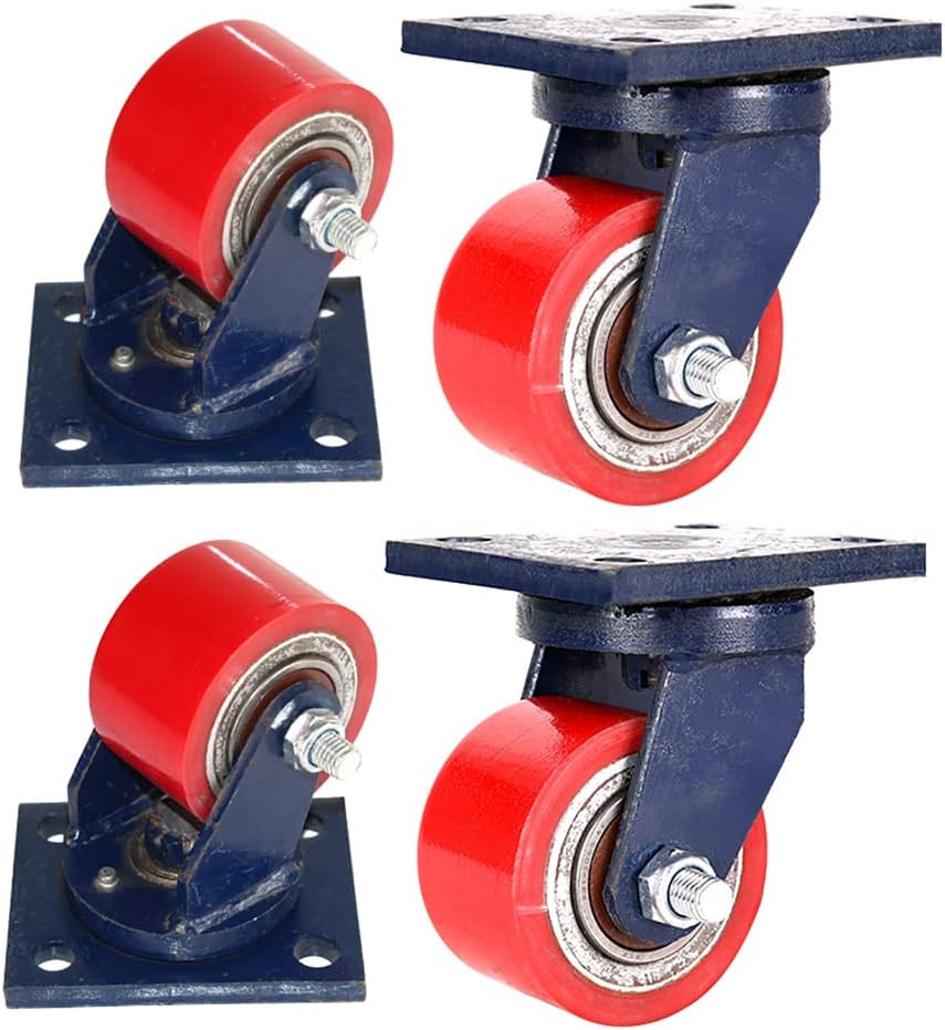 2000kg Heavy Duty casters Industrial casters 3 inches (80mm) PU Silent ...