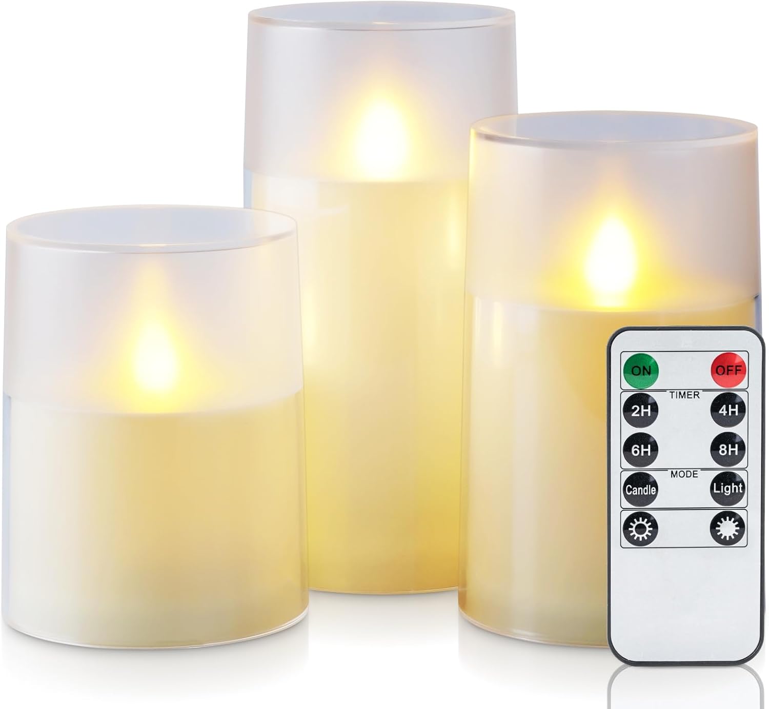 Amazon.com: Homemory Realistic Flickering Flameless Candles with ...