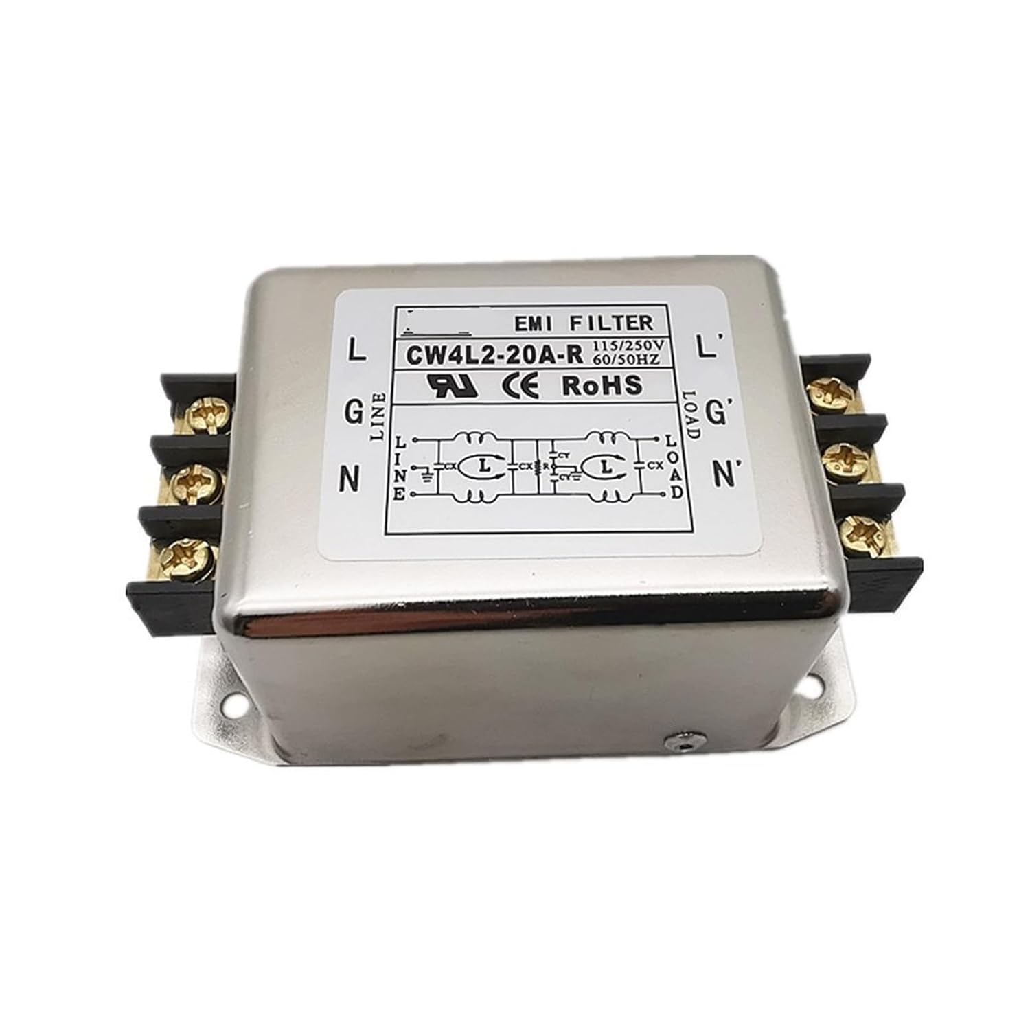 Amazon.com: UPGENT Single-Phase 220V20A10A Power Filter CW4L2-20A-R ...
