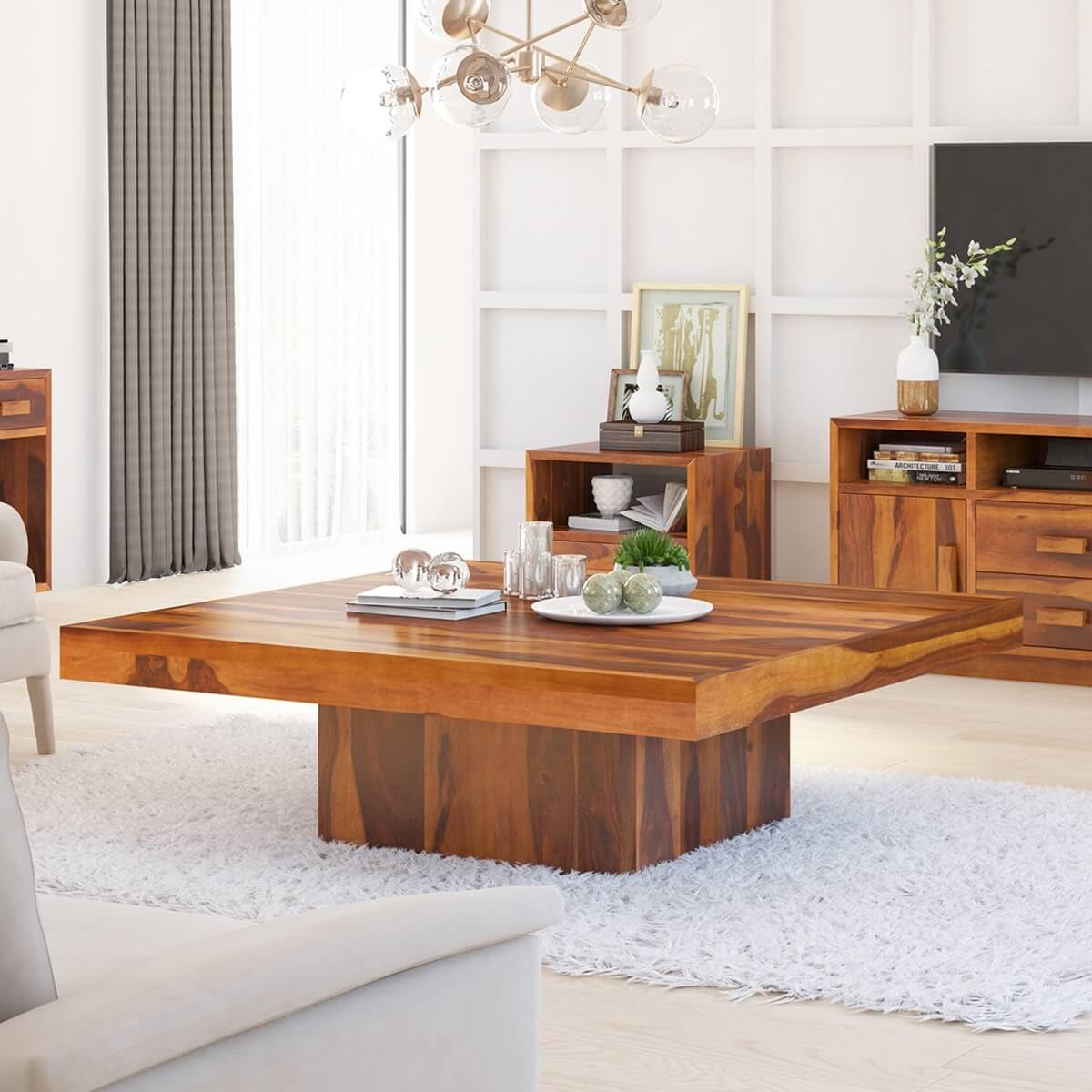 SMAART CRAAFTS Solace Solid Wood Centre Table - Premium Designer Square ...