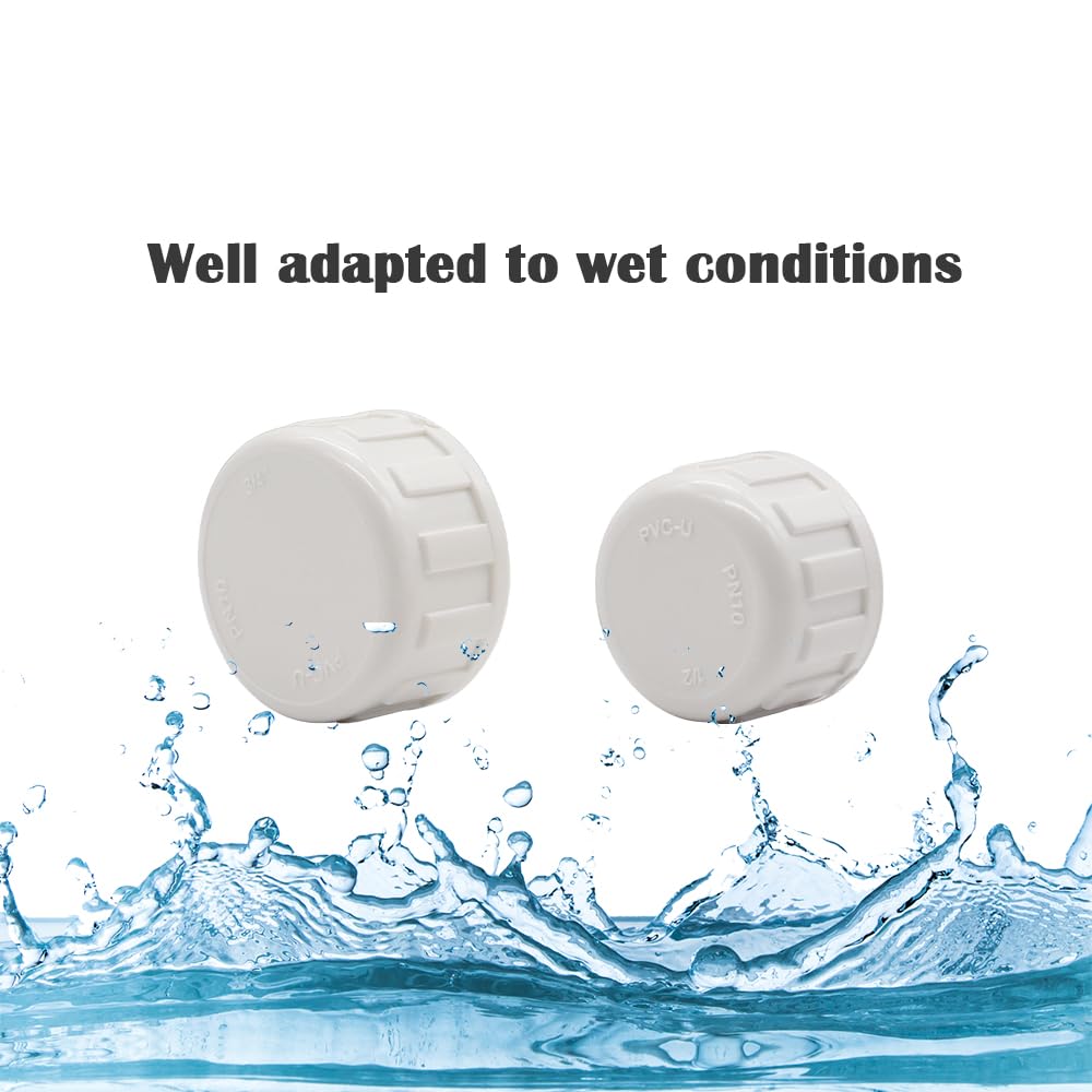Snapklik.com : 12PCS 1/2inch White PVC Female Thread Pipe End Cap Plug ...