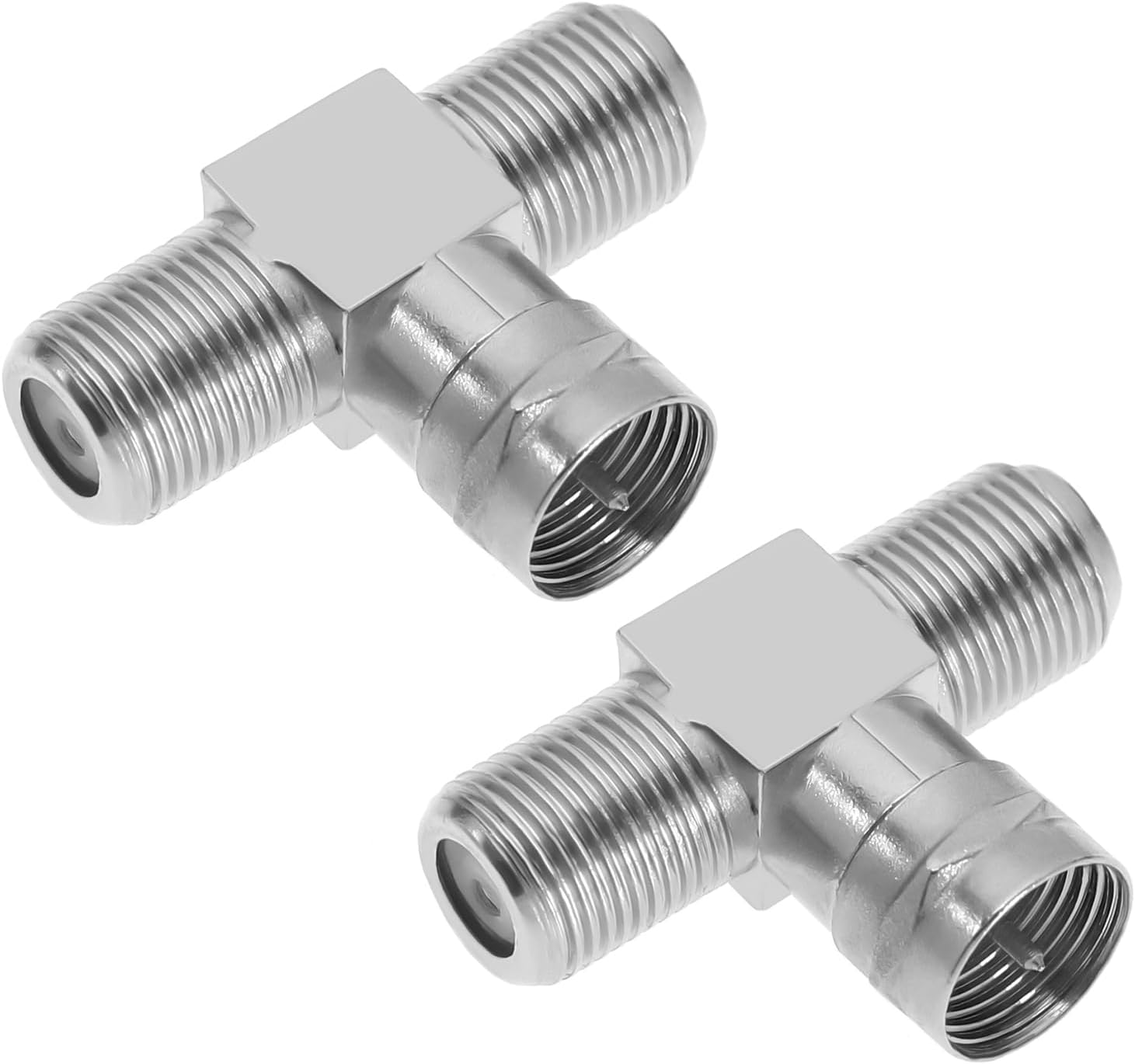 eMagTech 2PCS Male F-Type Connector to 2 Way F-Type Female Y Splitter ...