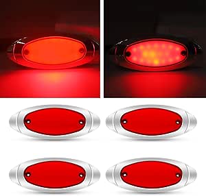 4Pcs 6.7Inch Trailer Side Marker Lights, 12V 24V Oval Trailer Running ...