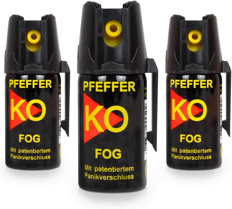 3 Dosen KO Fog Pfefferspray mit Sprühnebel 40ml - Abwehrspray ...