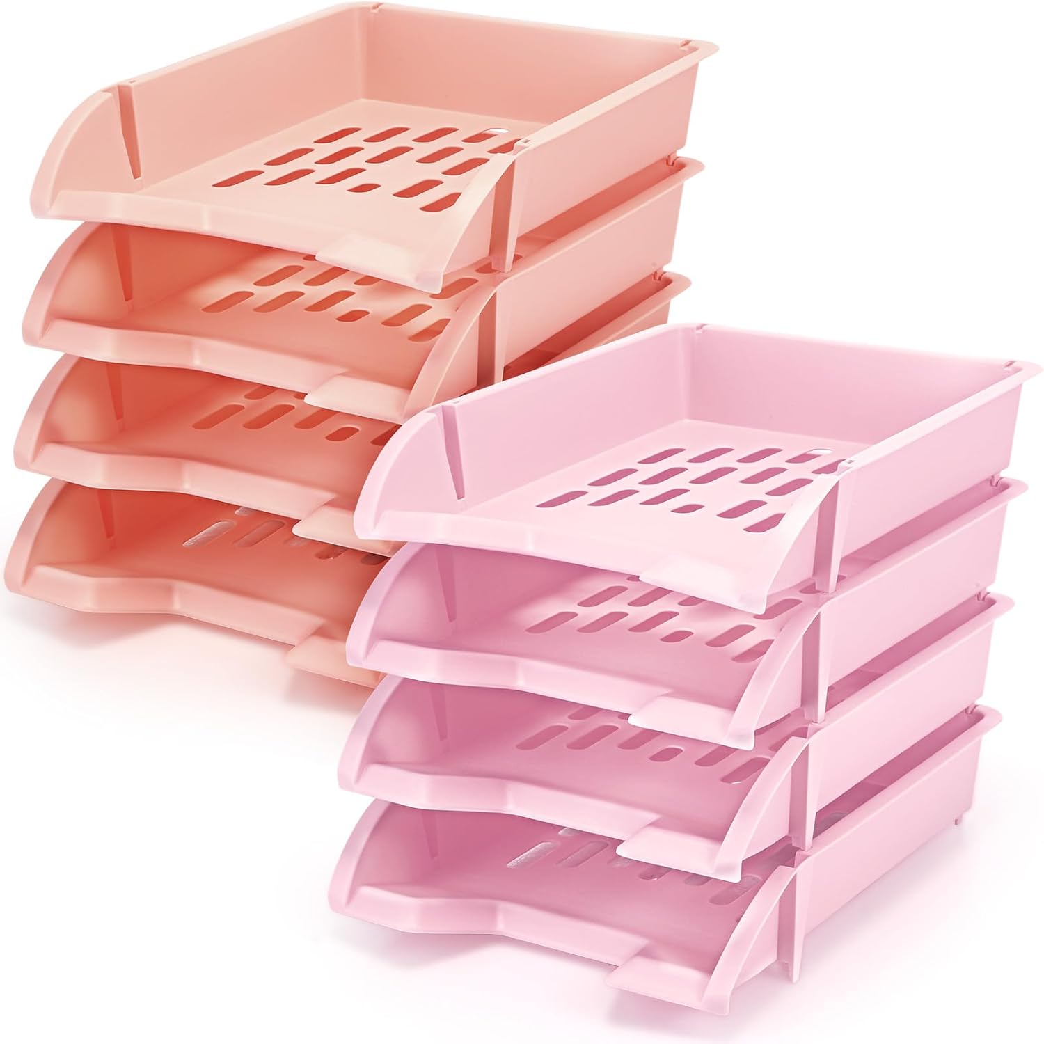 Amazon.com : Gueevin 8 Pcs Turn in Trays for Teachers Stackable Paper ...