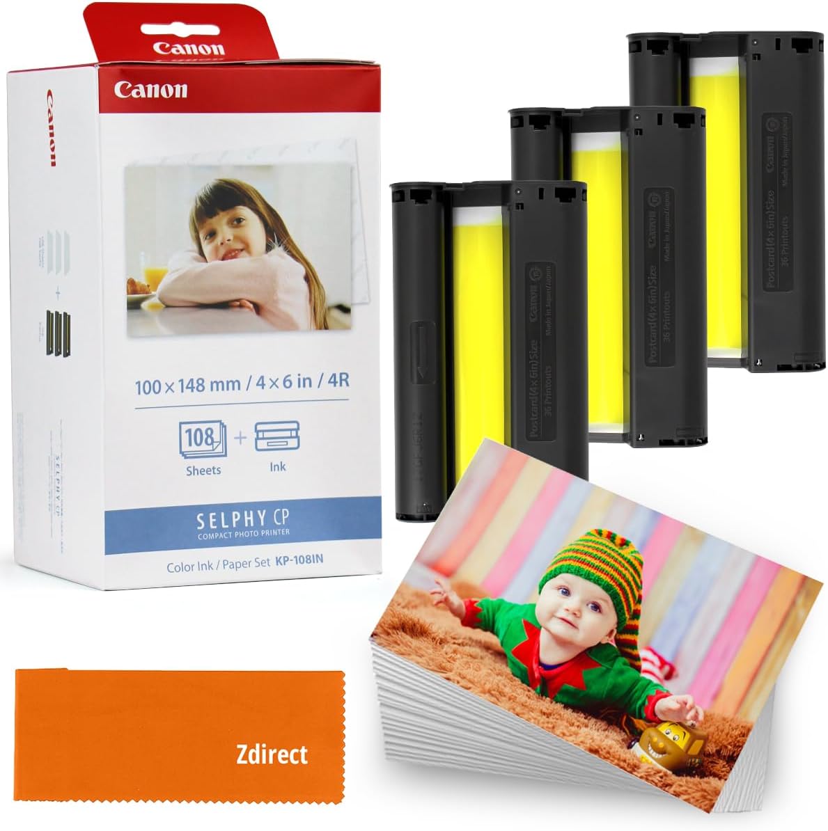 Amazon.com : Canon KP-108IN Color Ink Cassettes (3 Units) & Canon Photo ...