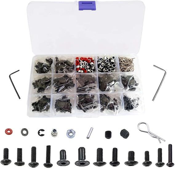 Amazon.com: 500Pcs Universal RC Screw Kit, Set Screw Assortment kit ...