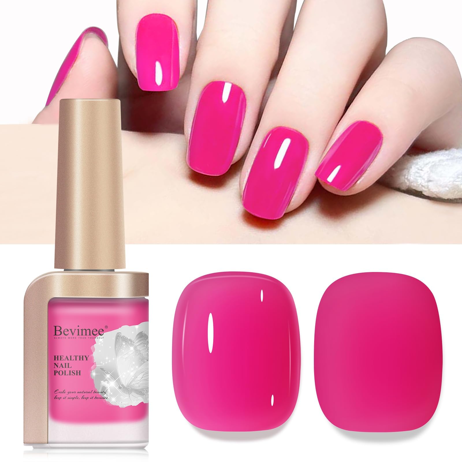 Amazon.com : Bevimee Nail Polish Hot Pink, Air Quick Dry, Nail Lacquer ...