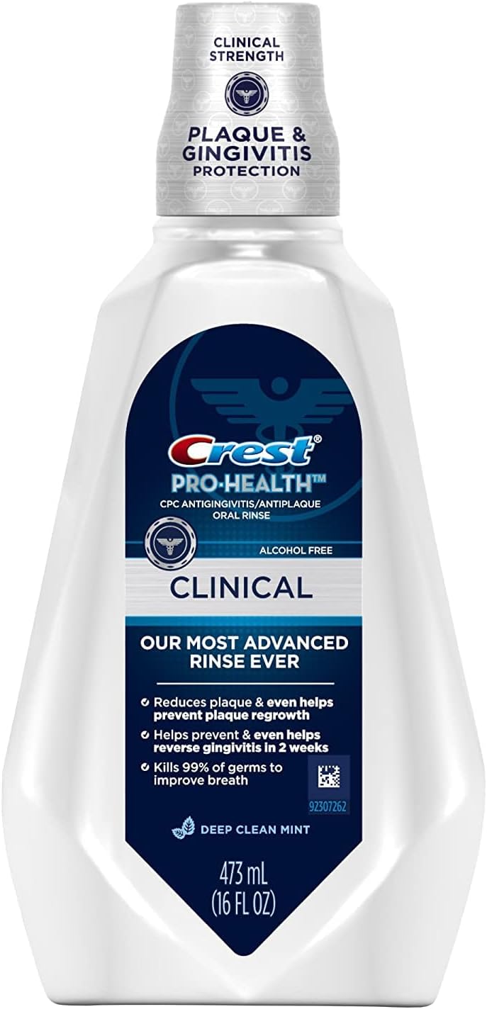Crest Pro-Health Clinical Oral Rinse Deep Clean Mint 16 oz, paquete de ...