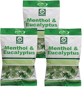 Fitzroy Menthol & Eucalyptus Sweets 3 x 100g | Cough Sweets, Sore ...