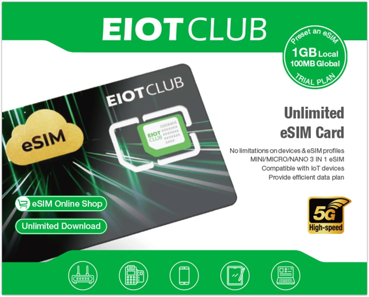 Amazon.com: EIOTCLUB Global eSIM Card, Turn SIM Device into eSIM ...