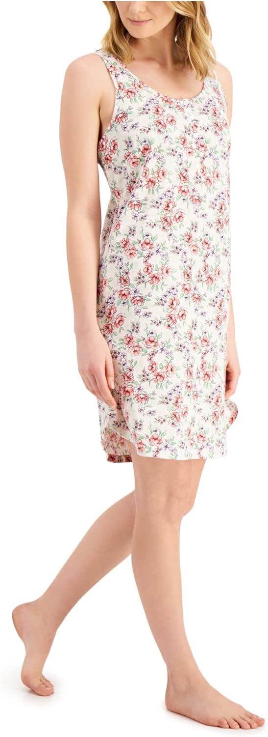 Amazon.com: CHARTER CLUB Intimates Pink Tank Chemise Floral Nightgown S ...