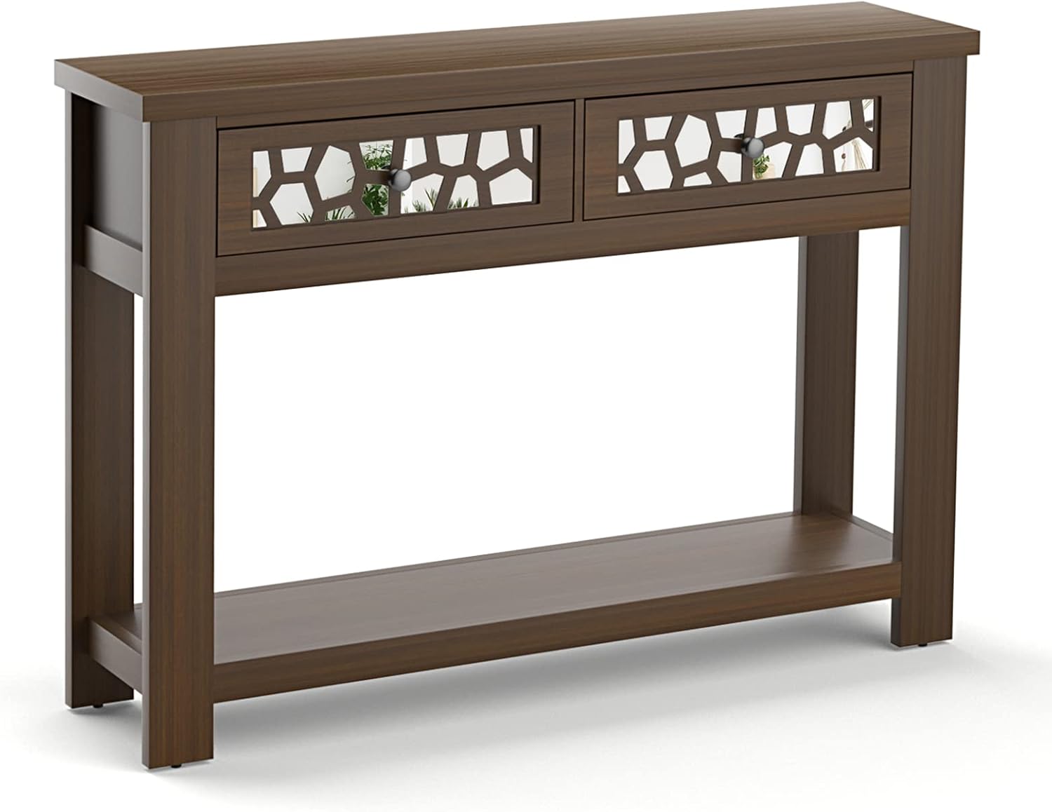 Amazon.com: Giantex 2-Tier Console Table with Drawers, Wood Entryway ...