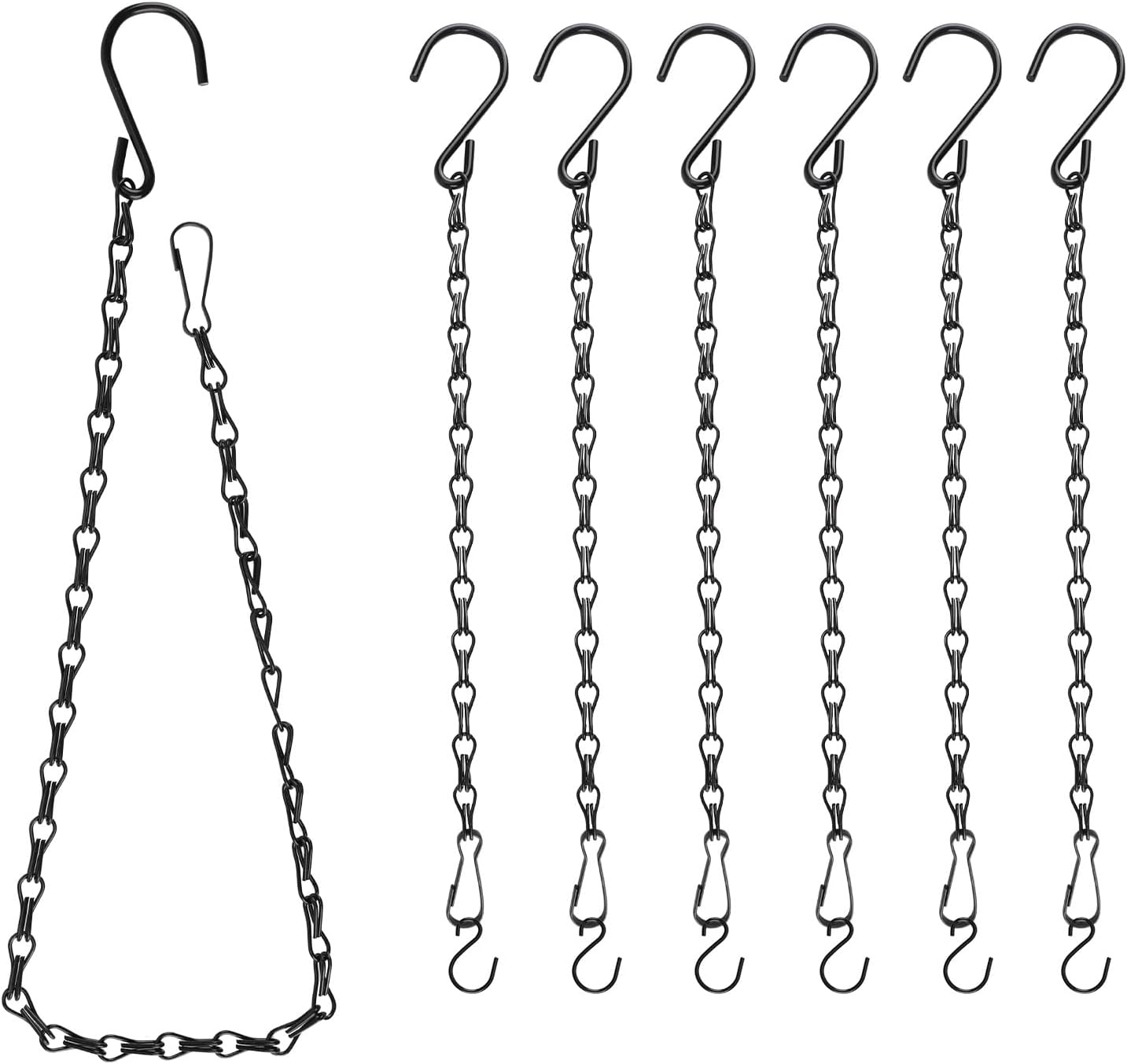 Amazon.com: KABB Hanging Basket Chains, Black Iron Sling Chain, 20" L x ...