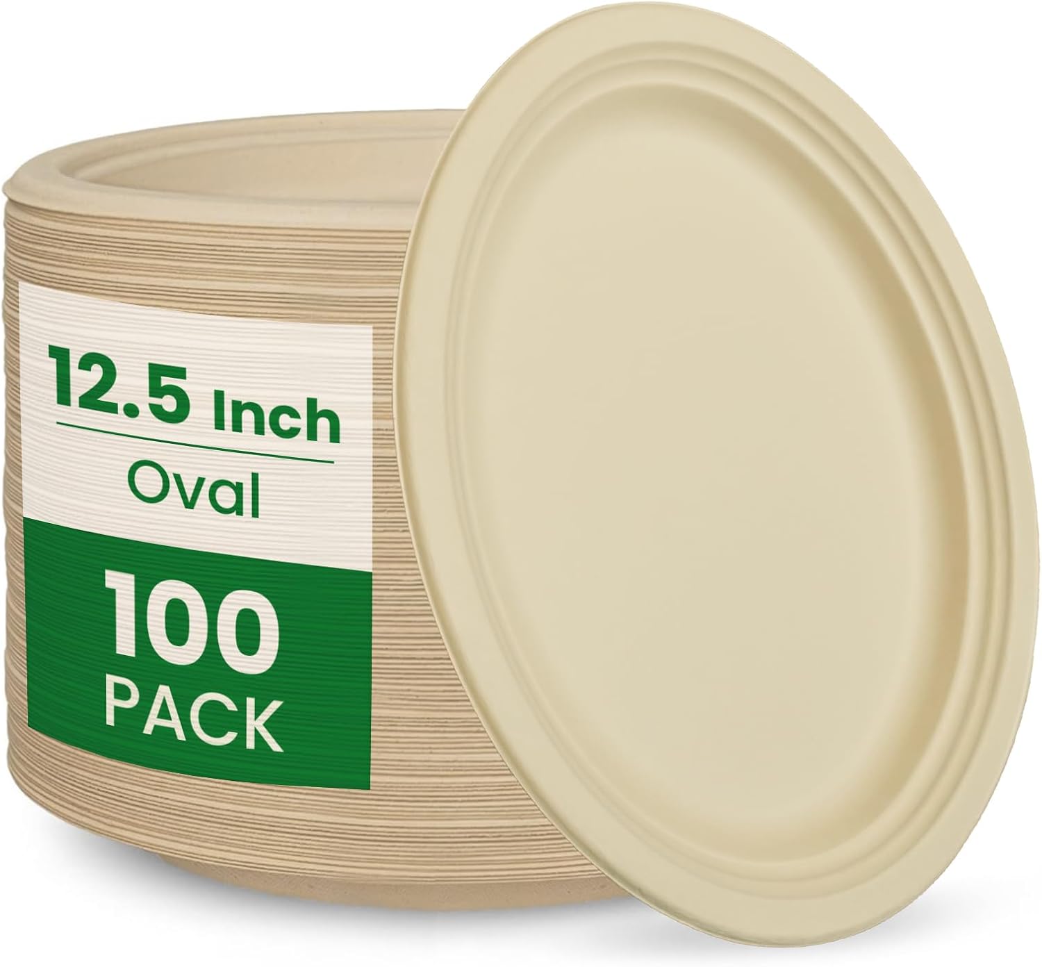 Amazon.com: biocean 12.5 Inch Compostable Oval Plates [125-Value Pack ...