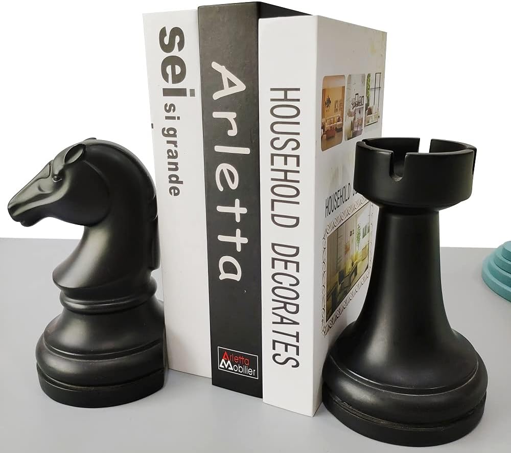 Amazon.com: Chess Piece Bookends, 6.7Inch Tall Classic Decorative Resin ...
