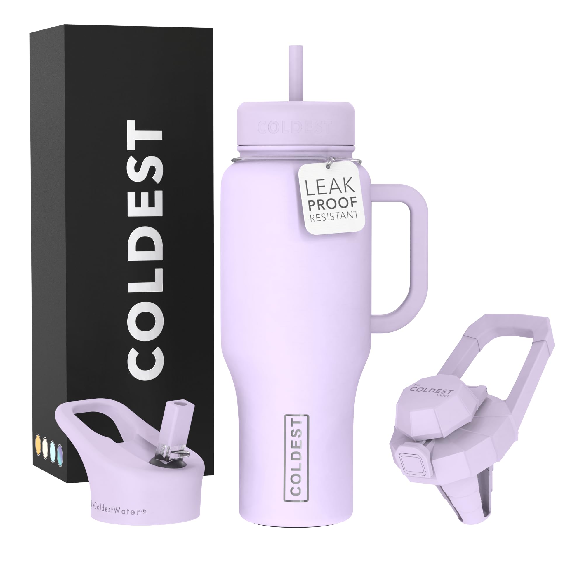 Amazon.com: Coldest Tumbler with Handle and Straw Lid 3 Lids Insulated ...