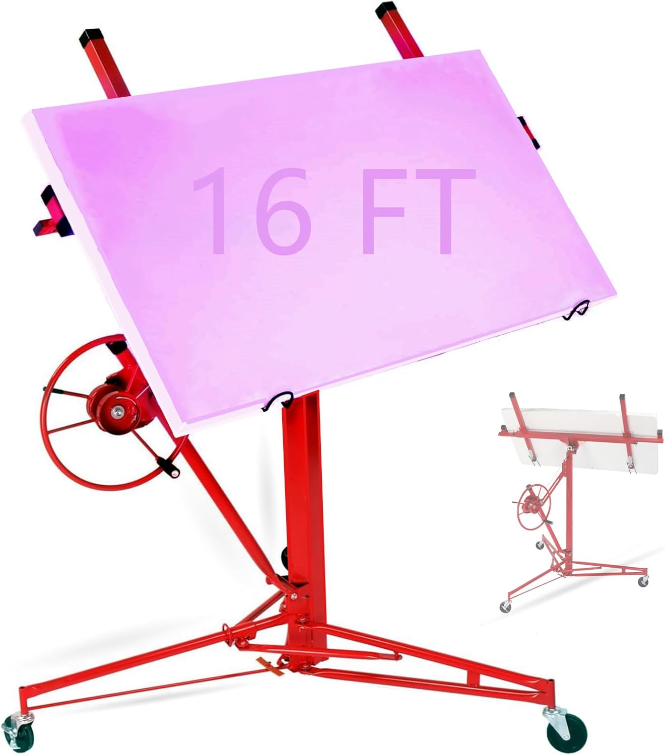 MOTOOS 16FT Drywall Lift Plasterboard Sheetrock Hoist Lifter Carrier ...