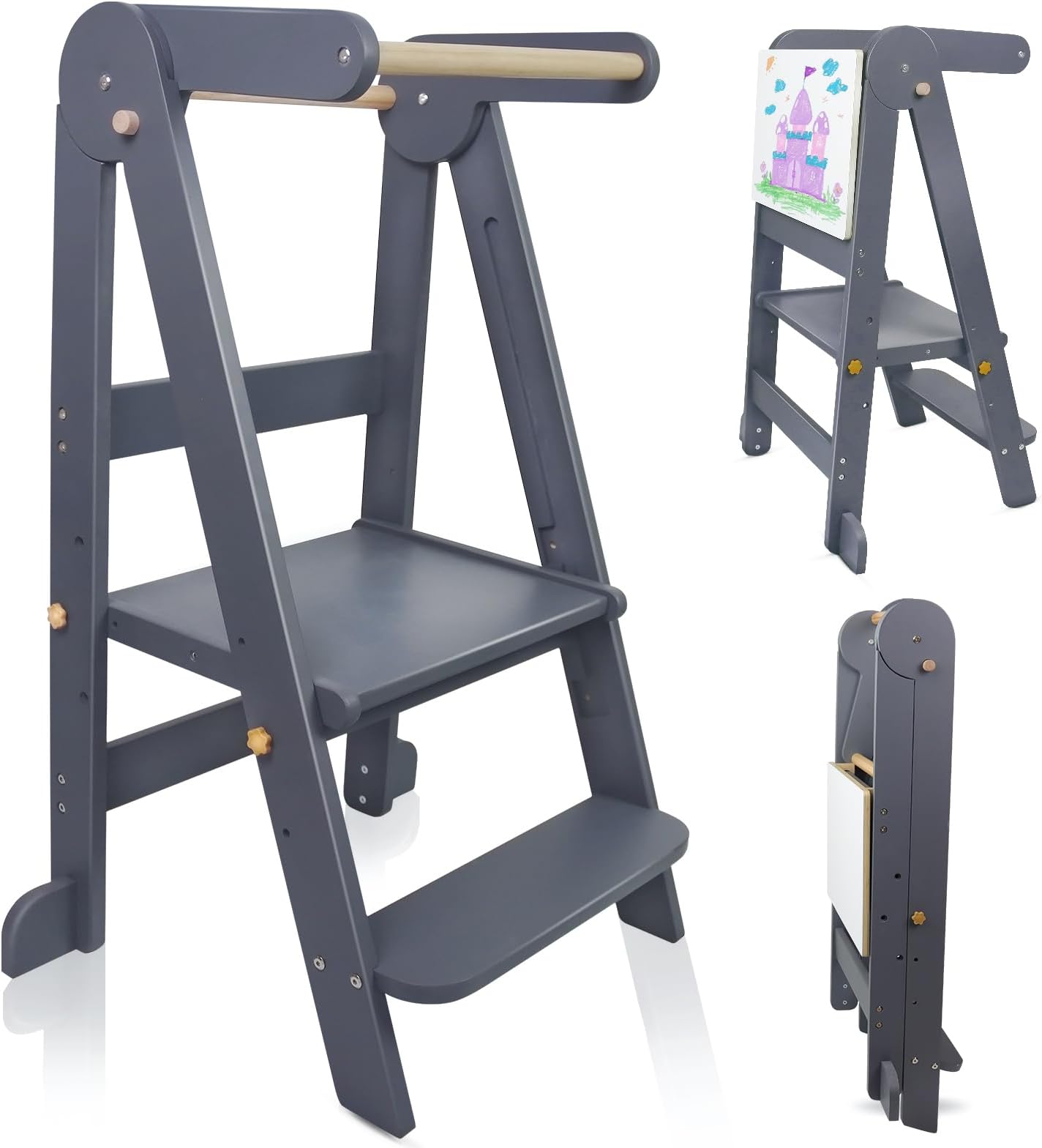 Amazon.com: Taleco Gear Foldable Toddler Kitchen Stool Helper, Toddler ...