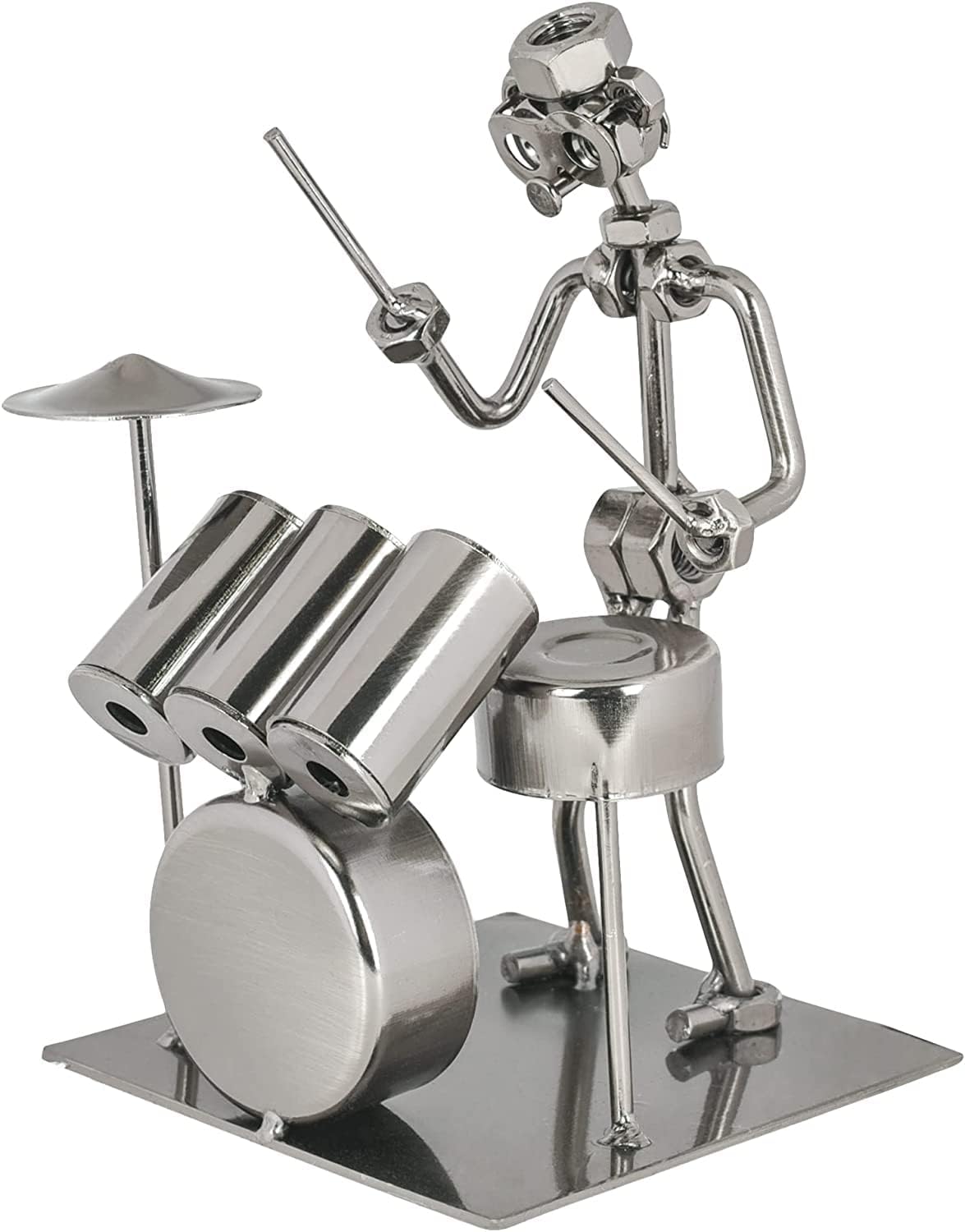 Amazon.com: Broadway Gifts 7.3" Silver Metal Drummer Figurine ...