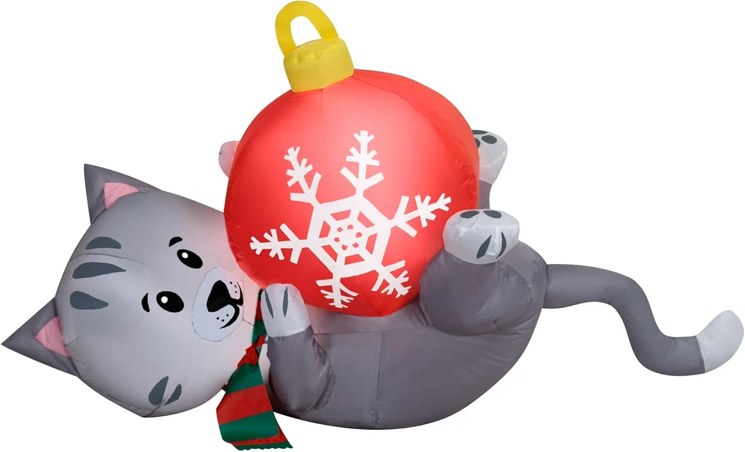 Amazon.com: Multicolor Christmas Cat with Ornament Outdoor Airblown ...