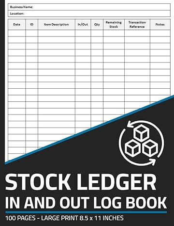 Stock Ledger In and Out Log Book: Inventory Movement Record Logbook ...