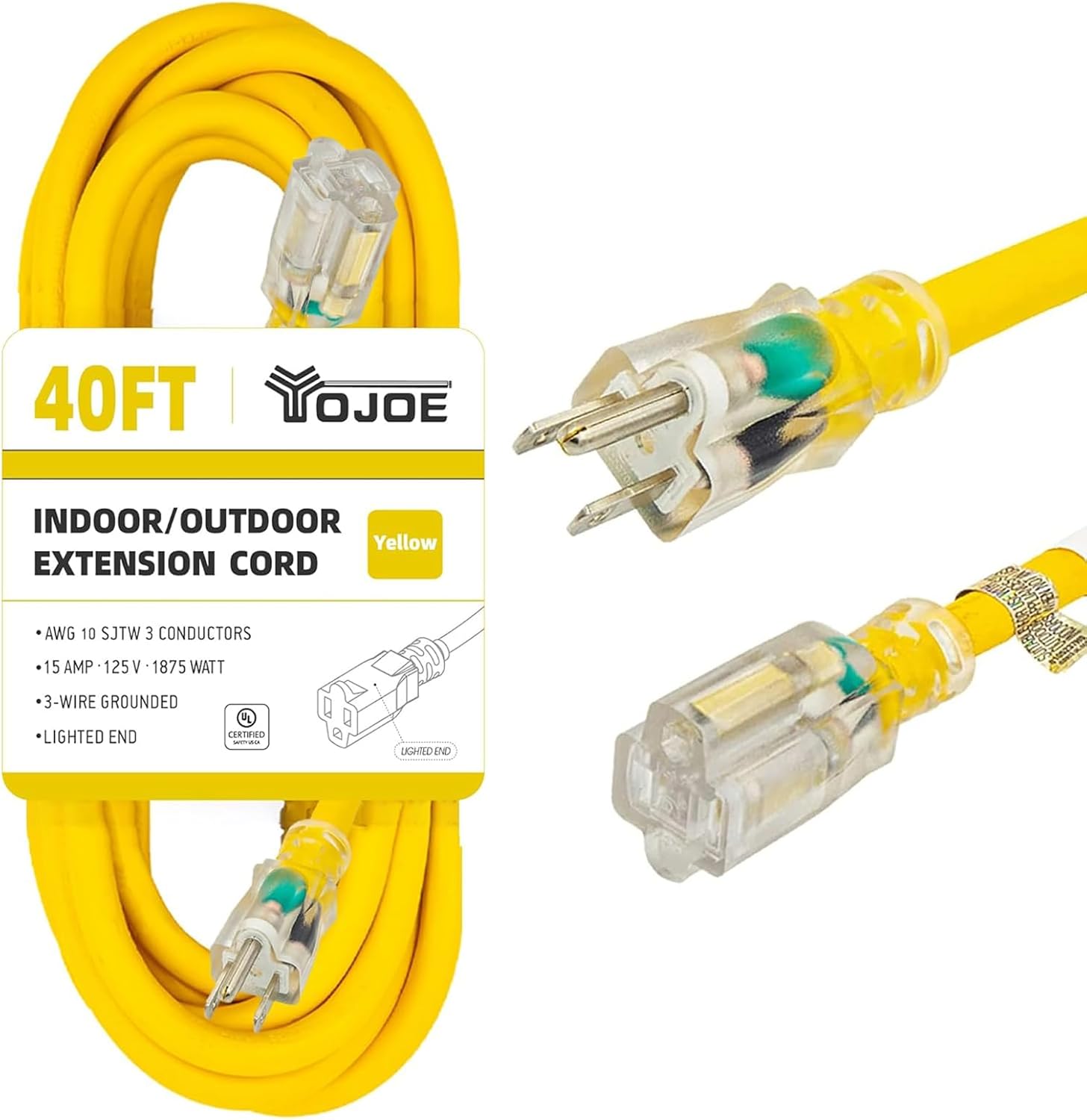 Amazon.com: YOJOE Indoor Outdoor Extension Cord with Lighted End, 3 ...