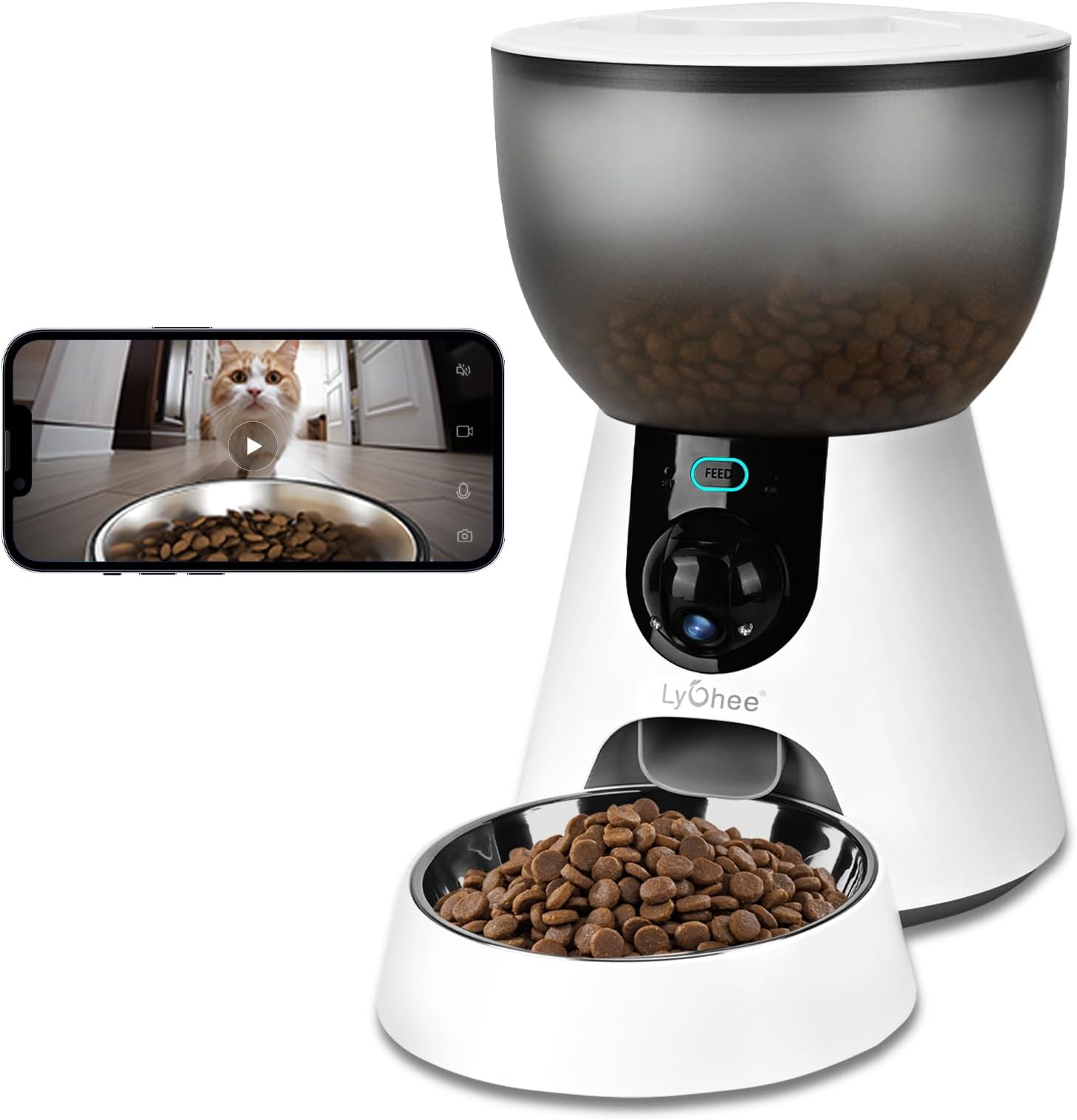 Amazon.com : Automatic Dog Feeder with Adjustable Camera, 5G WiFi 6L ...