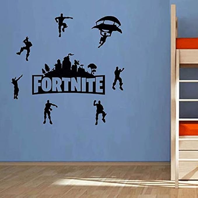 DIY Black FORTNITE Wall Stickers self-adhesive bedroom living room ...