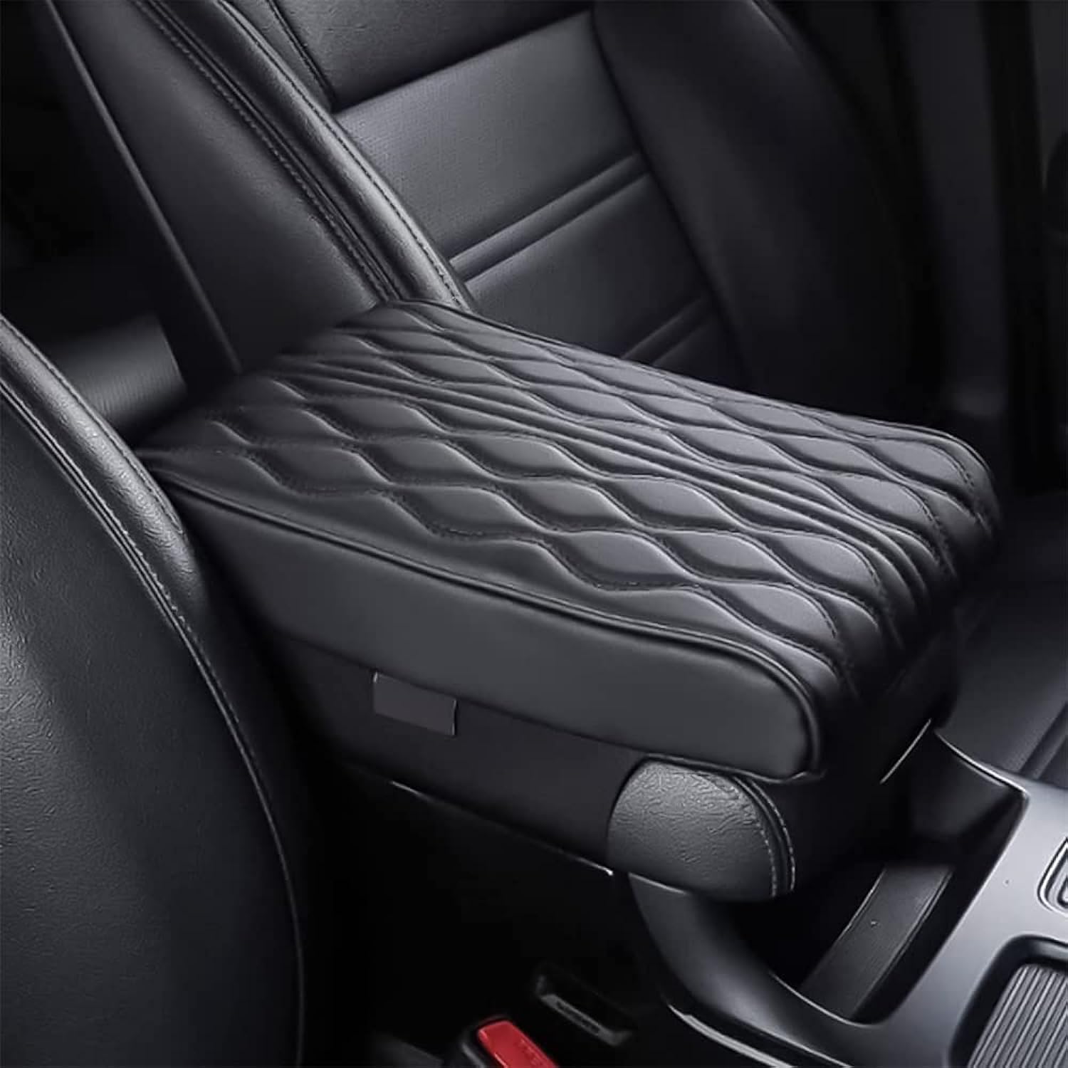 Premium PU Leather Car Arm Rest Cushion Padded Memory Foam Cushion ...