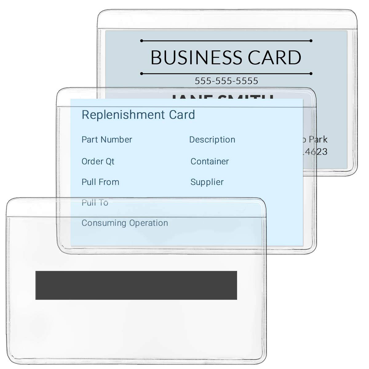 Amazon.com : StoreSMART - Business Card Pocket with Magnet Strip - Open ...