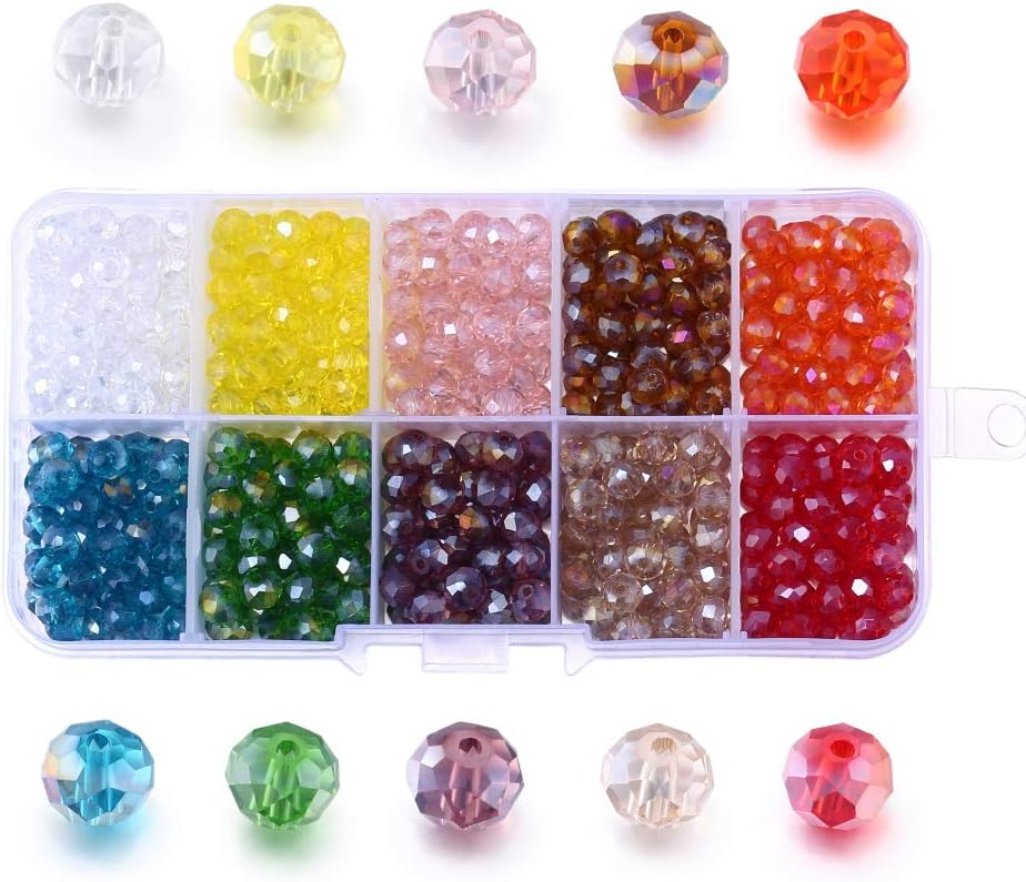Amazon.com: cridoz 1710 Pieces Crystal Glass Beads for Jewelry Making ...