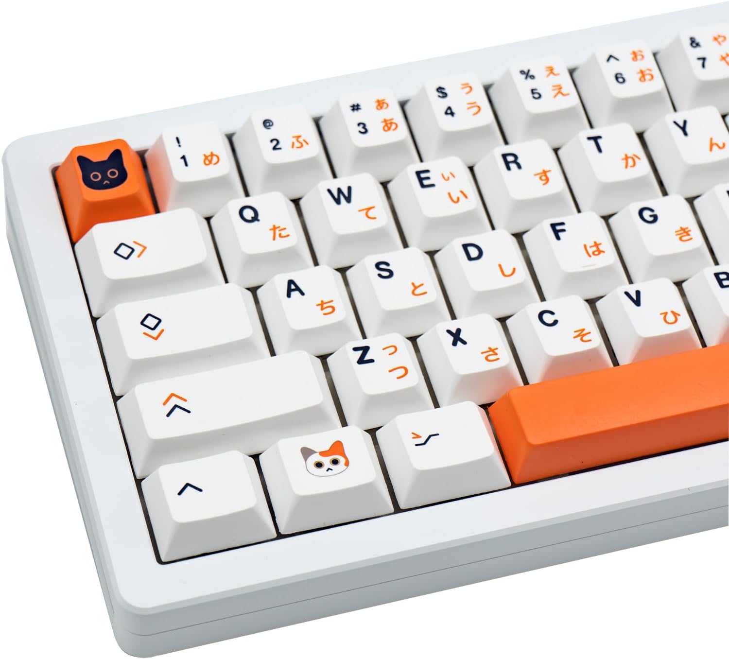 Amazon.com: 126 Keys White and Orange Cherry Profile PBT Keycaps Set ...