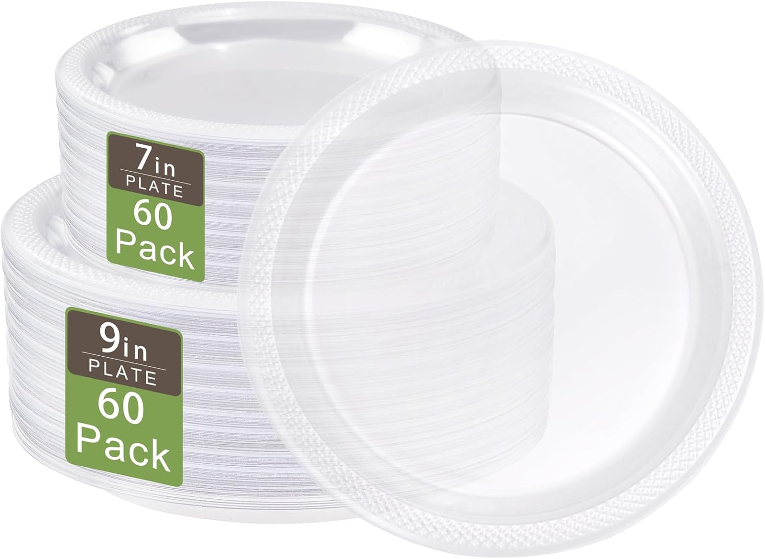 Amazon.com: WELLIFE 120Pcs Clear Plastic Dinnerware Set, Include 60 PCS ...