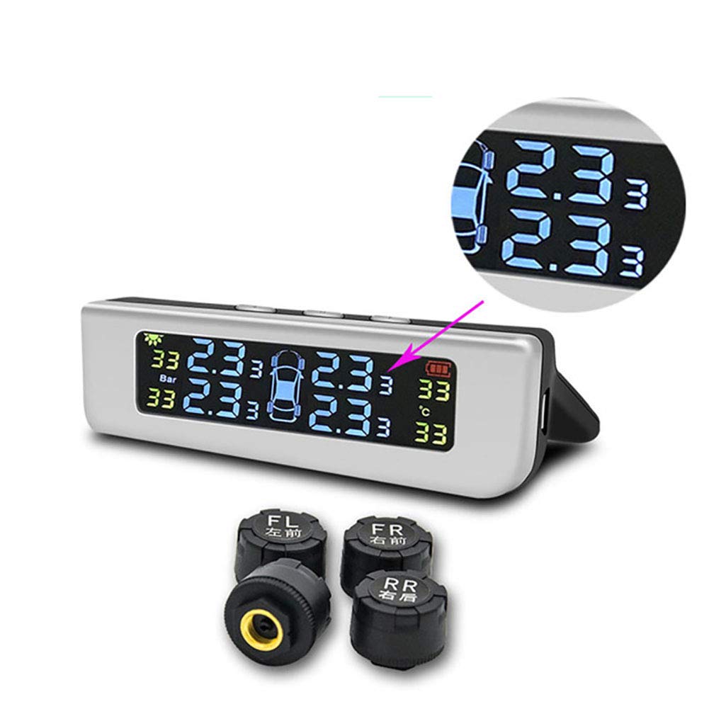Buy WYYHAA TPMS Tire Pressure Monitoring, Solar/USB Charging TPMS ...