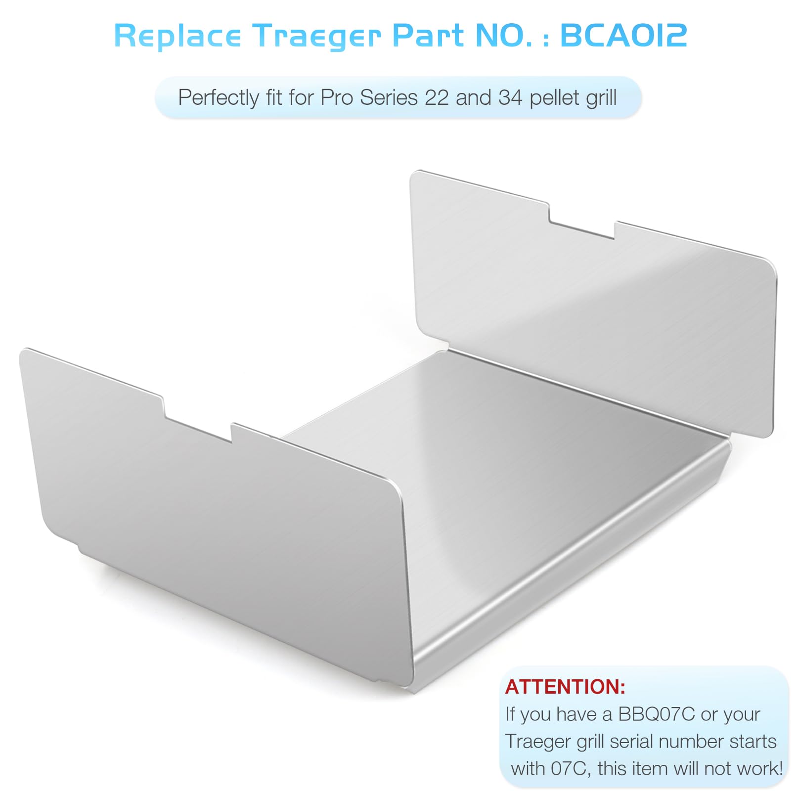 Snapklik.com : BCA012 Heat Baffle Diffuser For Traeger Pro 22 34 Series ...