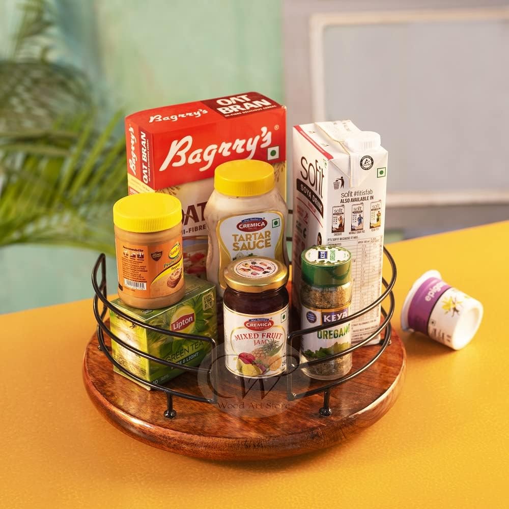 JVS Steel Revolving Tray Twist and Pick Kitchen Rack (Black) : Amazon ...