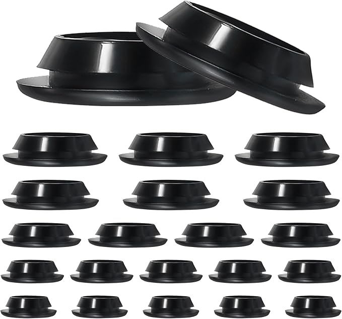 Swpeet 40Pcs Black Rubber Grommet Assortment Kit, 5 Sizes Eyelet Ring ...