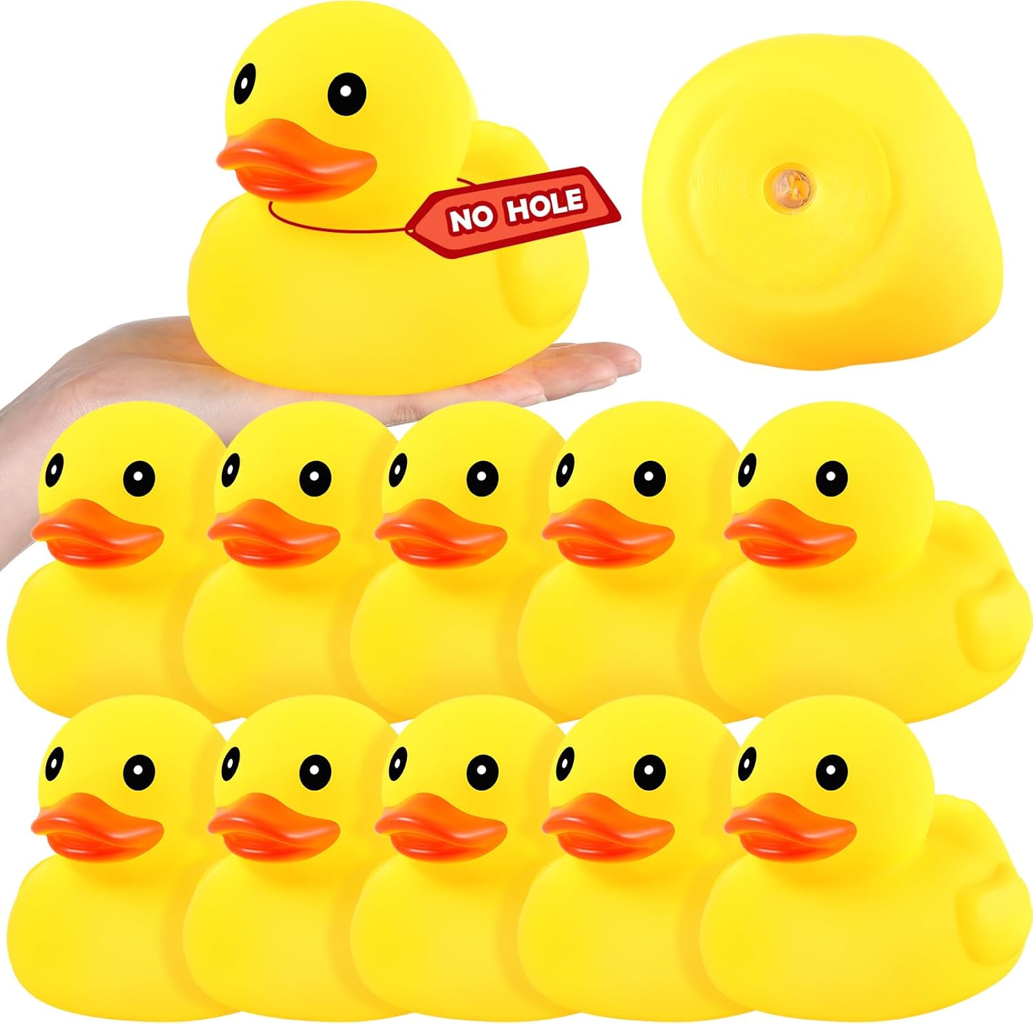 Amazon.com: DEEKIN 5 Pcs Yellow Rubber Ducks No Hole Waterproof Duck ...