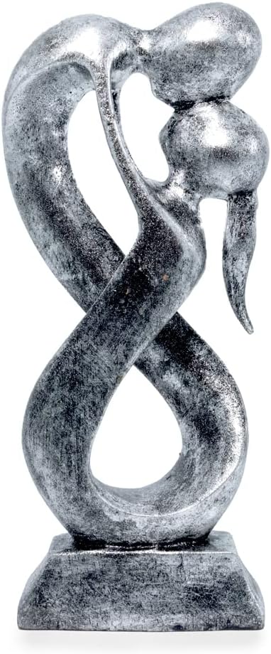 Amazon.com: Suar Wood Carved Intertwined Lovers Infinity Embrace Couple ...