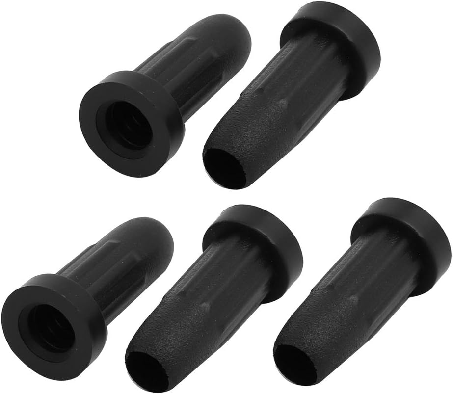 uxcell 5pcs 33mmx16mm Caster Stem Socket Sleeve Inserts Caps Black ...