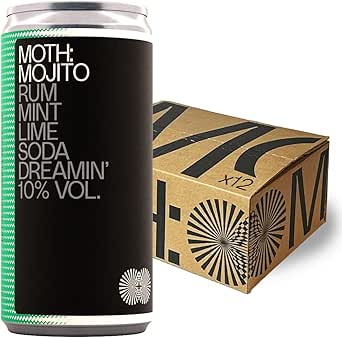 MOTH: Mojito Cocktails Ready To Drink Pre-Mixed Cans, 12 x 200ml, 10% ...
