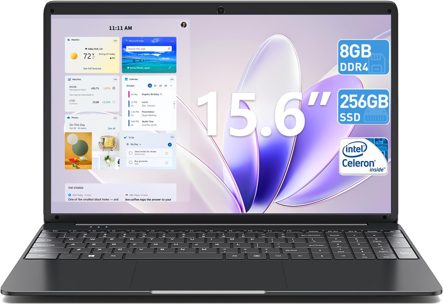 SGIN Laptops Computer 8GB DDR4 256GB SSD, 15.6 Inch Laptop with Celeron ...