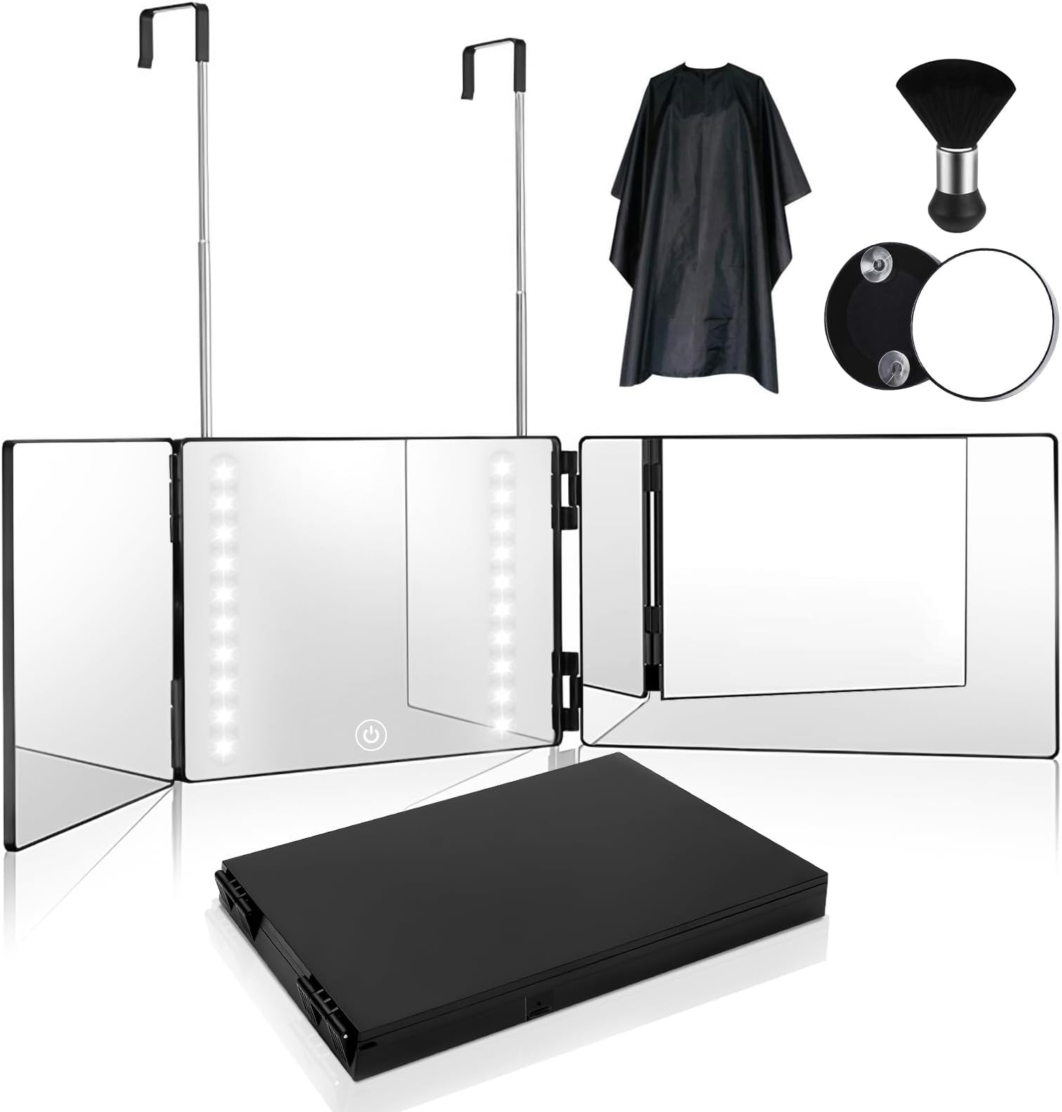 JML Back View 3 Way Mirror - Hanging Vanity Mirror with Telescopic Rods ...