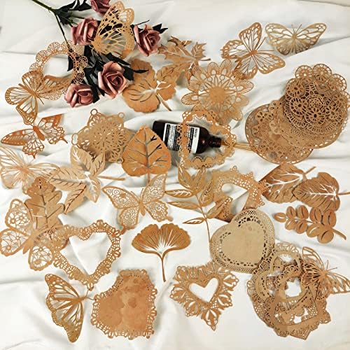 Amazon.com : 180 PCS Cutout Lace Scrapbook Paper Flowers Series ...