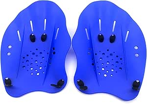 1Pair Swimming Hand Paddles Blue Plastic Training Aid Hand Flipper Tech ...
