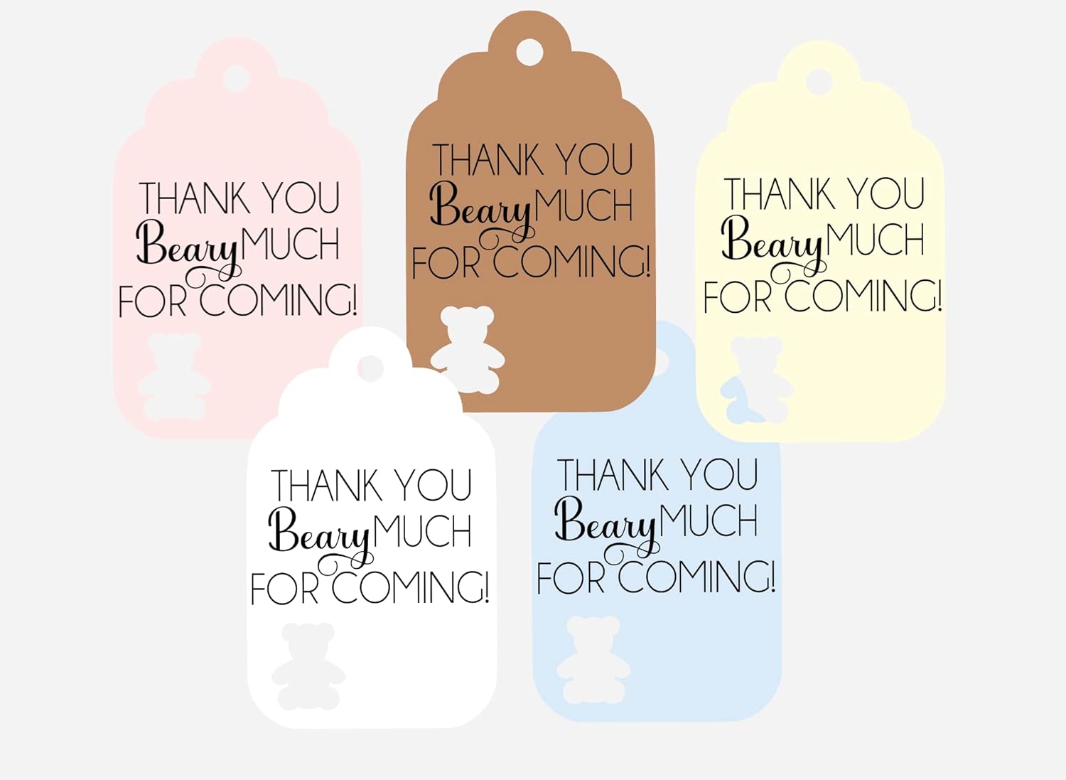 Amazon.com: Teddy Bear Themed Favor Tags - Thank You Beary Much for ...