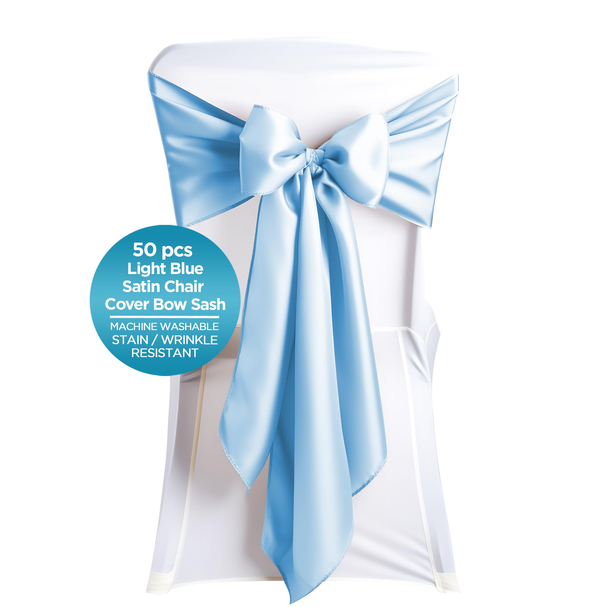 Amazon.com: Satin Bow Sash Chair Cover Decoration - Elegant Sashes for ...