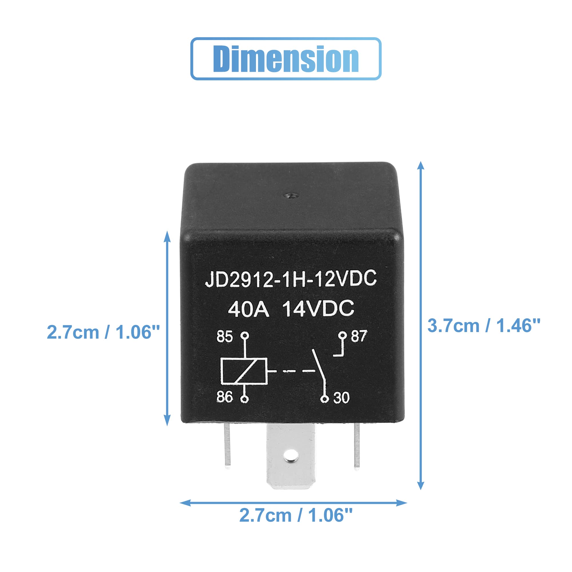 Snapklik.com : 2 Pcs Car Relay 4 Pin 12V 40Amp SPST Model JD2912-1H-12VDC 40A 14VDC Automotive ...
