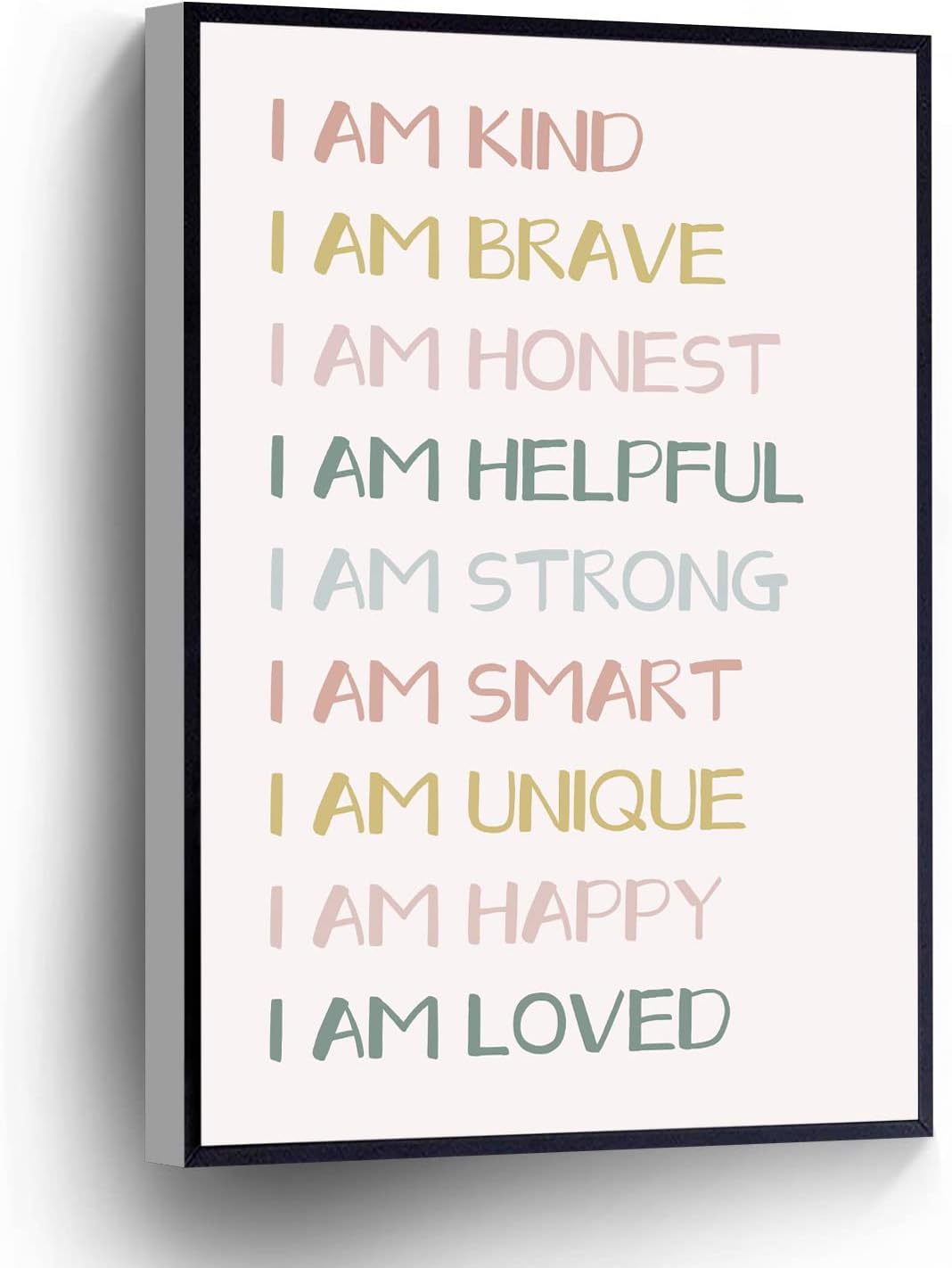 Amazon.com: PUCHYUCT I Am Kind I Am Brave Canvas Wall Art Positive ...